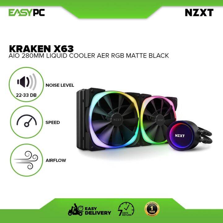EasyPC | NZXT Kraken X63 RGB 280mm RGB Matte Black/White Rotating ...