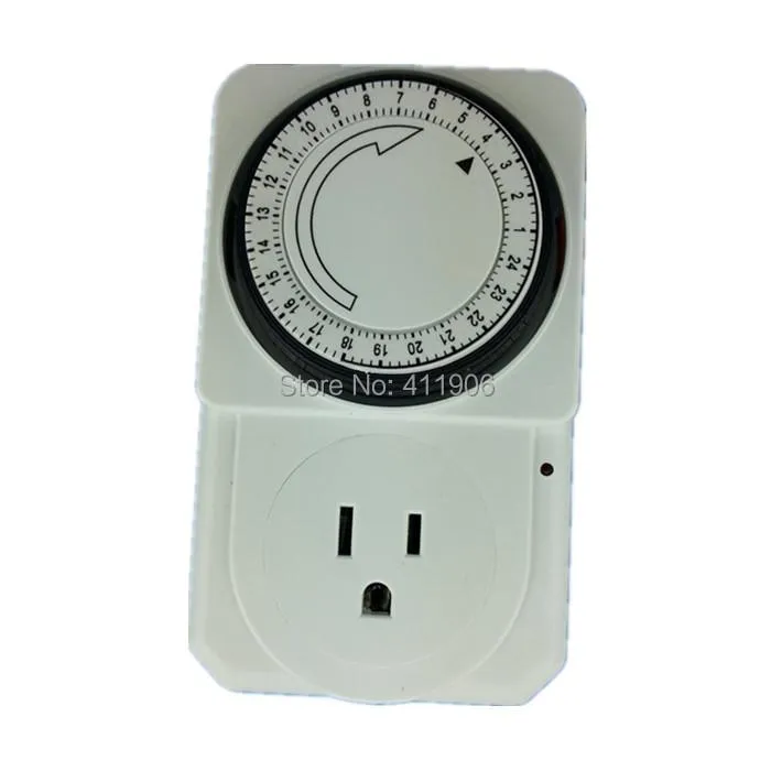 AC 110V USA Plug Light Timer 24 hours programmable analog switch timer ...