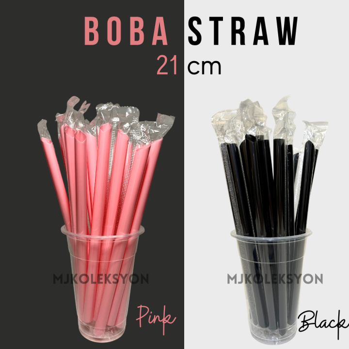 Black Boba Straw for milktea Individually Wrapped 21cm | Lazada PH