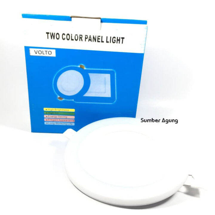 Two Color Panel Light Downlight LED 2 Warna Biru Putih Volto 6W 3W ...