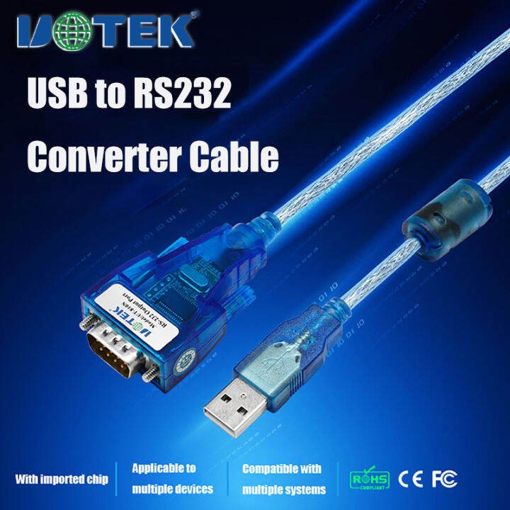 UOTEK 4.92ft USB to RS232 Converter Cable RS 232 COM Port DB9 Serial ...