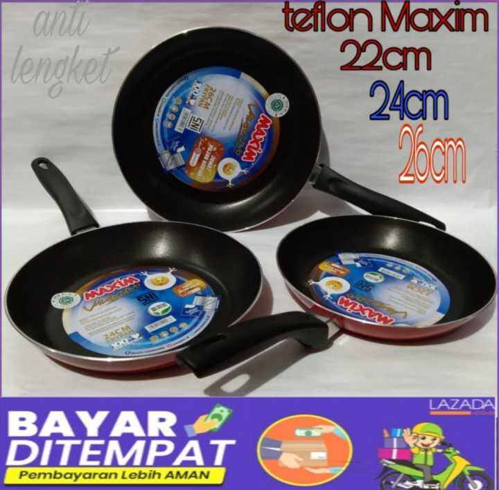 1 SET PENGORENGAN / 3 PCS TEFLON MAXIM/Maxim Valentino Teflon / Wajan ...