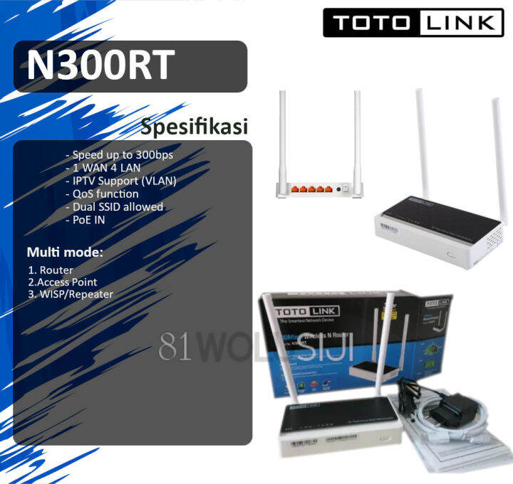 Totolink Wireless Router N300RT 300Mbps 4 port LAN - WISP Support | Lazada Indonesia