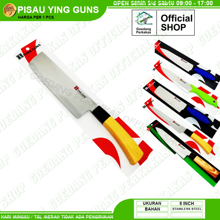 Pisau Dapur Stainless Steel Gagang Fiber Ying Guns Kitchen Knife 8 Inch ...