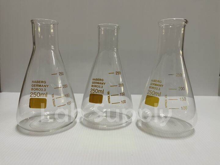 Erlenmeyer flask 50ml, 100ml, 250ml ขวดรูปชมพู่ 50มล. 100มล. 250มล. ...