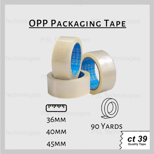 OPP TRANSPARENT TAPE 36MM/40MM/45MM X 90 YARD [READY STOCK] | Lazada
