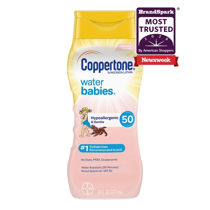 Coppertone WaterBabies Sunscreen Lotion Broad Spectrum SPF 50 (8 Fluid ...