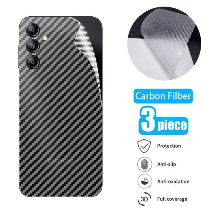 3Pcs Carbon Fibre Sticker Back Film Protector For Samsung Galaxy A54 A34 A14 A13 A24 A04s 4G 5G ...
