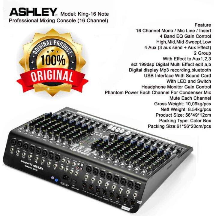 Mixer Ashley King 16 Note Original Product 16 Channel Interface USB ...
