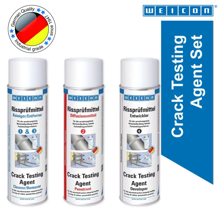 WEICON Crack Testing Agent Set 500 ml Cleaner Developer Penetrant Crack ...