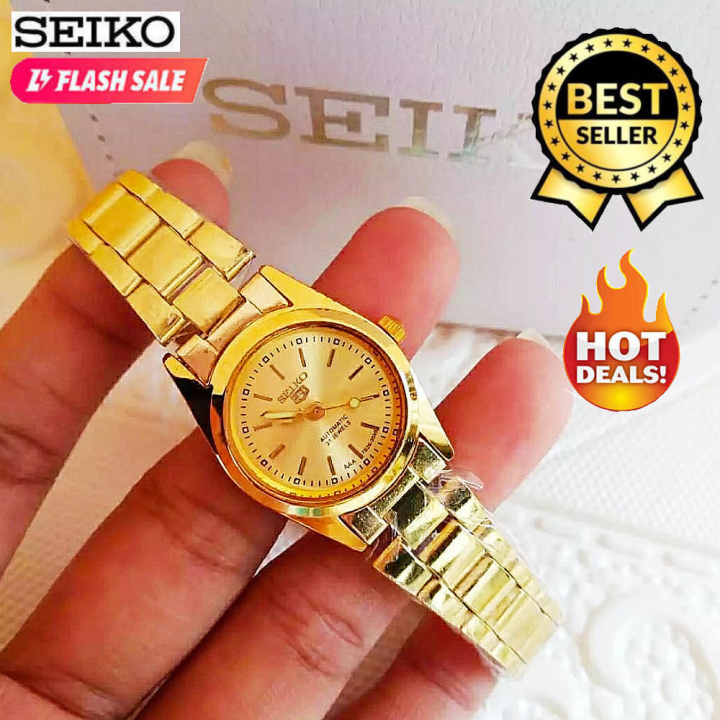 APM Seiko 5 21 Jewels Automatic All Gold Stainless Steel Watch for ...