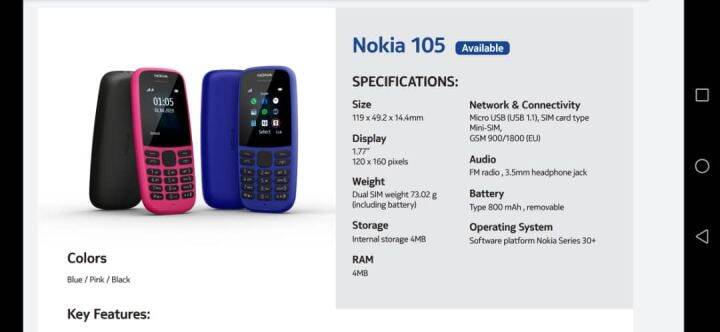 ORIGINAL NOKIA 105 4TH EDITION | Lazada