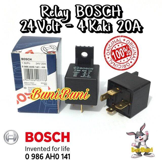 Relay BOSCH 24V 4 Kaki / Relai Rilei Bosch 24 Volt 4 Pin Kaki 100% Asli ...