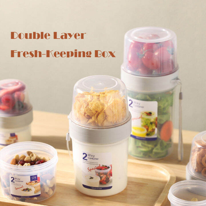 Vision Portable Double-layer Fresh-keeping Box Multi-purpose Food Grade ...