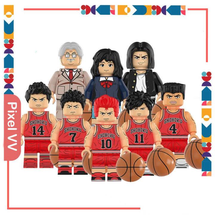 Slam Dunk Building Blocks Toy Sakuragi Rukawa Mitsui Miyagi Anime Mini ...