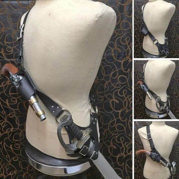 Medieval Renaissance Pirate Shoulder Belt Leather Sword Cutlass Strap ...