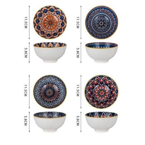 [ABS] Rice Bowl Bohemian Style Porcelain Ceramic Bowl Mangkuk Seramik ...