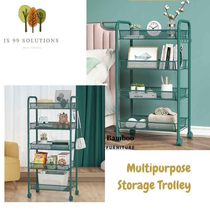 JS Hornavan Trolley Rack Storage Rack Office Shelves Kitchen Rack 3 ...