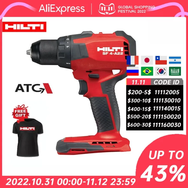 HILTI – Perceuse Et Visseuse Sans Fil SF 4-A22, Outil Pour Le Travail Du Bois, Lithium-Ion, 2 ...
