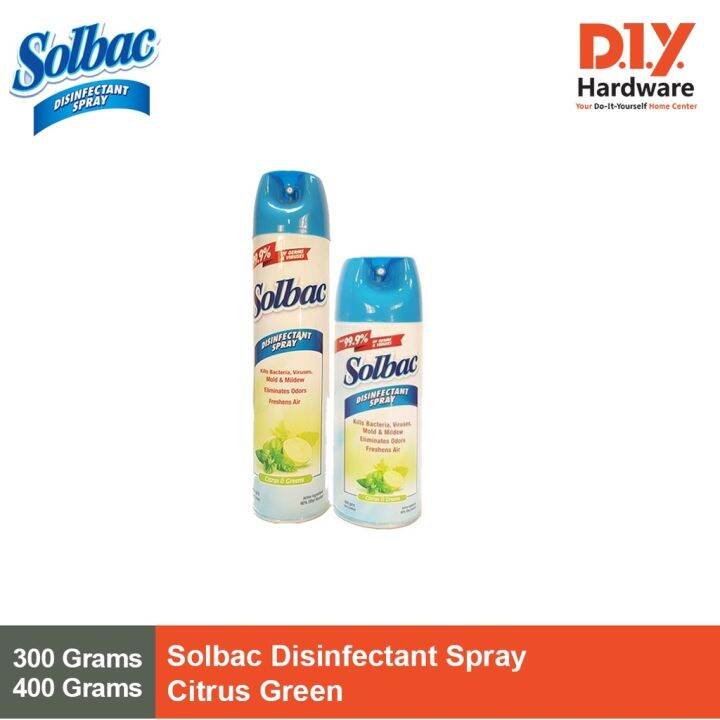 Solbac Disinfectant Spray Citrus Green 300 Grams 400 Grams | Lazada PH