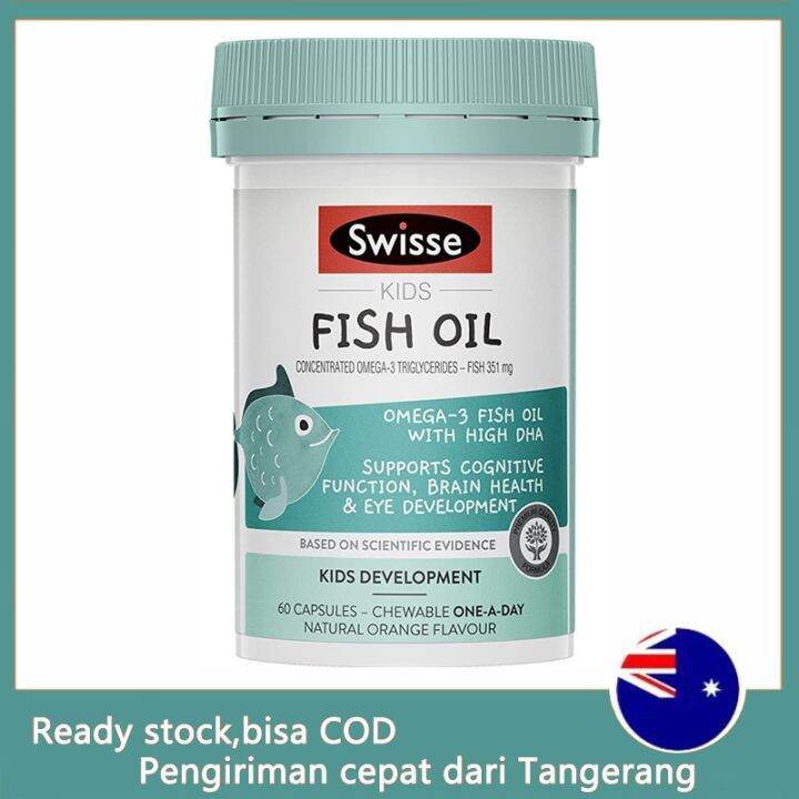 swisse kids fish oil 60 capsules DHA omega 3 351mg | Lazada Indonesia
