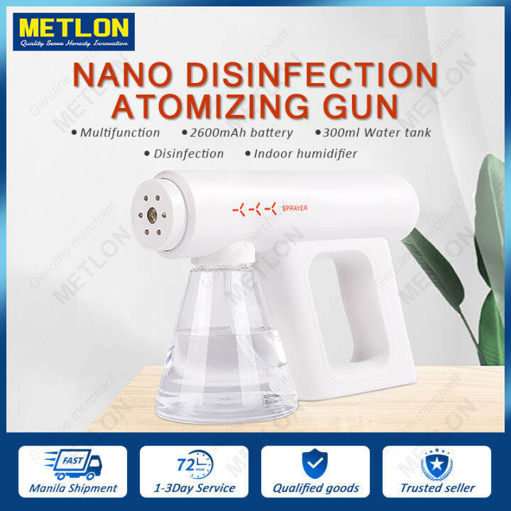 NEVIS Disenfection Spray gun Portable Blu-ray Rechargeable Disinfectant ...