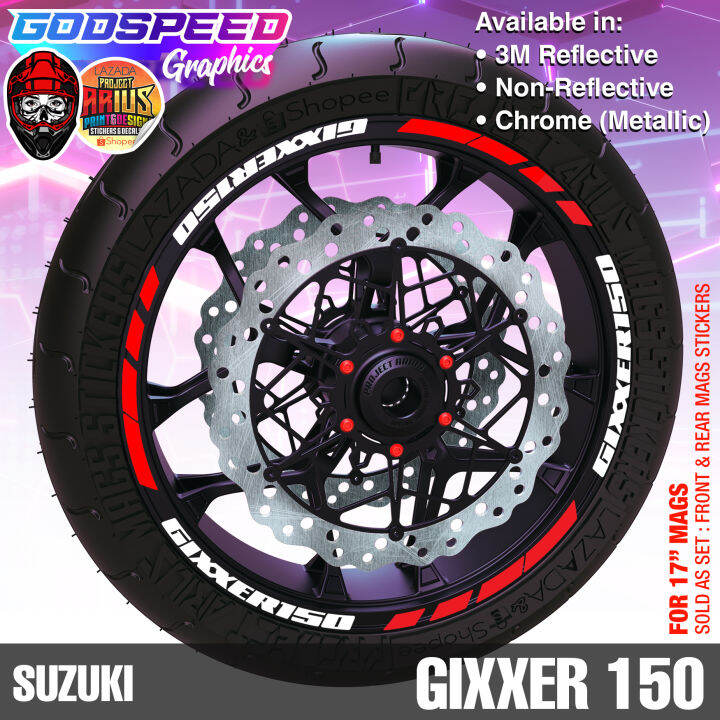 Mags Sticker for Suzuki GIXXER 150 (Set: Harap at Likod) [With Free Stickers] | Lazada PH