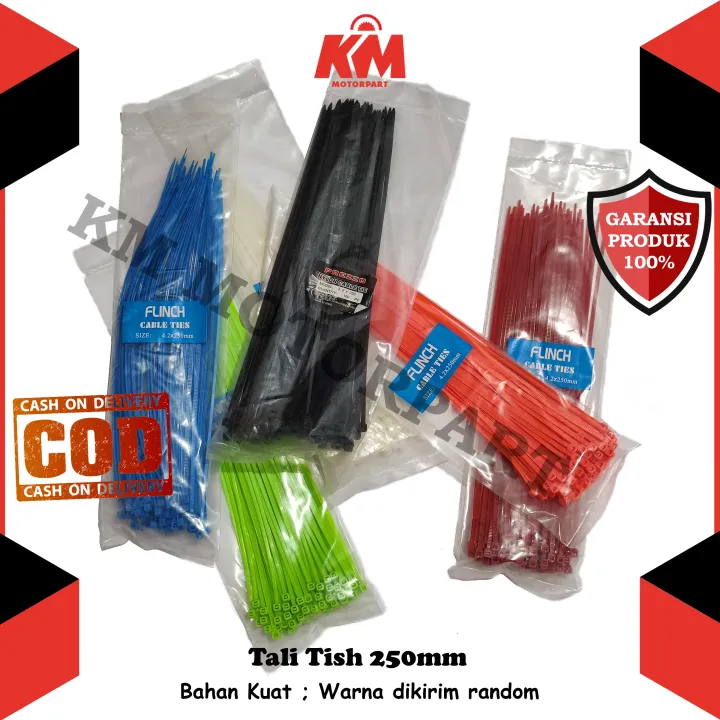 Tali Ties 25 cm Warna Warni Tali Pengikat Barang Hitam 250 mm Cable Tie ...