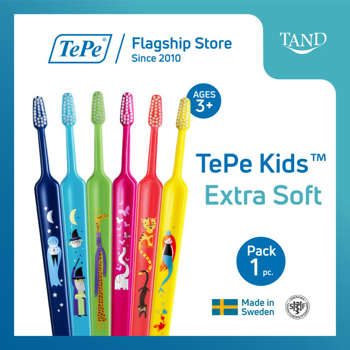 (แพ็ค 1 ชิ้น) TePe Kid™ X-Soft เทเป คิดส์ แปรงสีฟันเด็ก อายุ 3 ปีขึ้นไป ...
