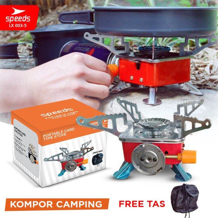 SPEEDS Kompor Camping Gas Alat Masak Outdoor Kompor Lipat Mini Kovar ...