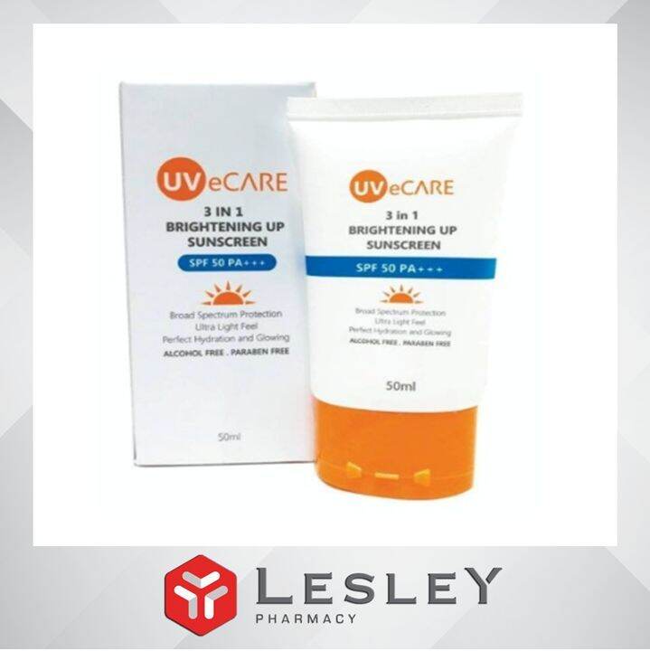 UV eCARE 3 IN 1 BRIGHTENING UP SUNSCREEN SPF 50 PA + + + 50ML | Lazada
