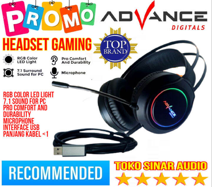 HEADSET GAMING ADVANCE GH-01 // Headset Gaming Advance GH-01 / Headphone Gaming Advance GH-01 ...