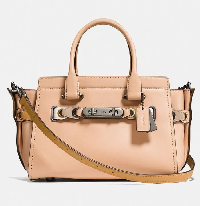 COACH SWAGGER 27 WITH COACH LINK DETAIL STYLE NO. 21351 (DARK GUNMETAL ...