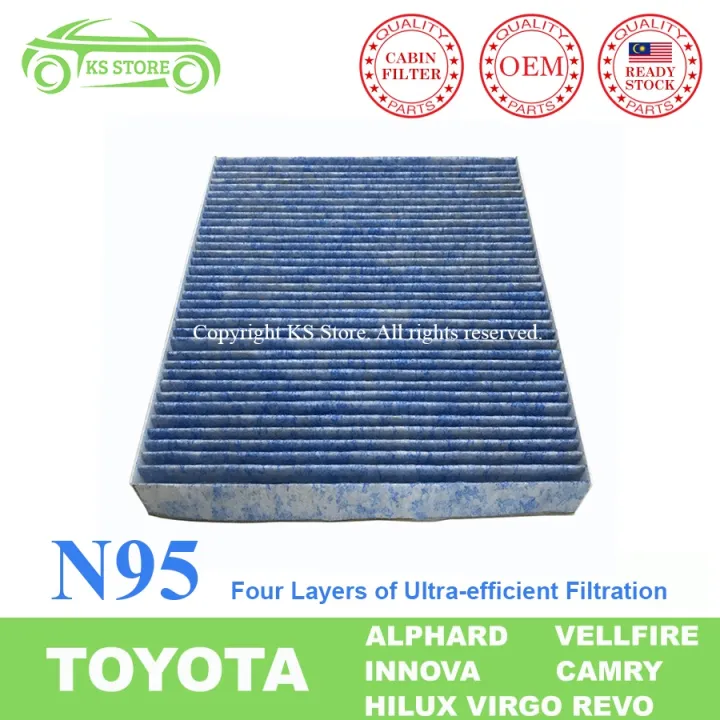 N95 PM 2.5 Cabin Air Filter Toyota Hilux Revo GUN126 Innova TGN140 ...