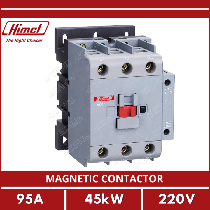 Magnetic Contactor 95A - 45kW, 220VAC Coil, 1NO + 1NC, AC-3 | Lazada PH