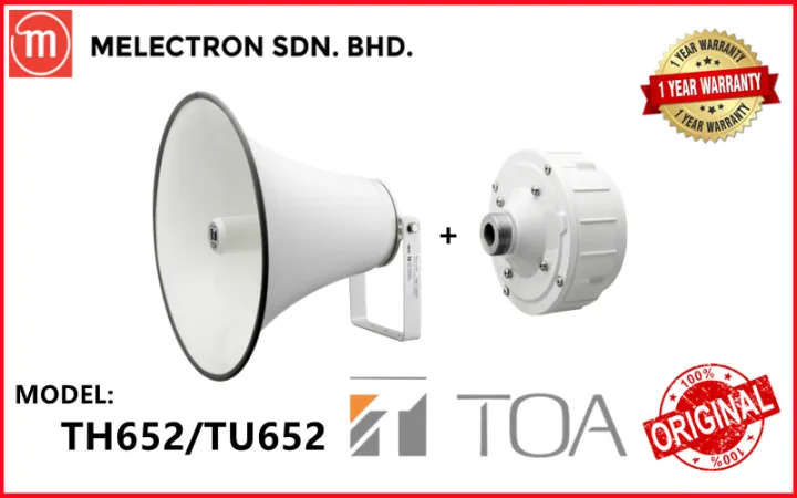 TOA TH-652 Reflex Horn Speaker with TU-652M Driver Unit - 50W 100V/70V ...