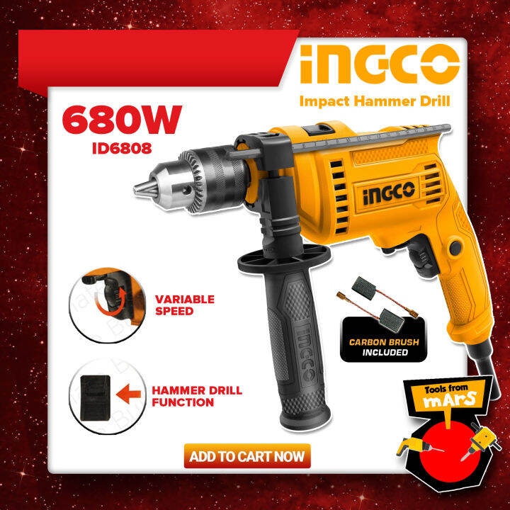 INGCO Impact Drill Hammer Drill 680W with REVERSE Variable Speed ...