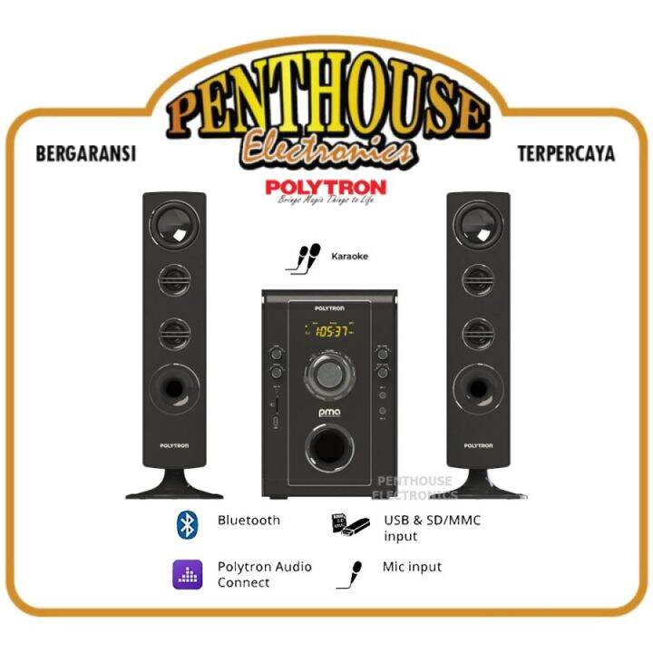 Polytron Multimedia Speaker Pma 9526 B Karaoke Bluetooth Radio Fm