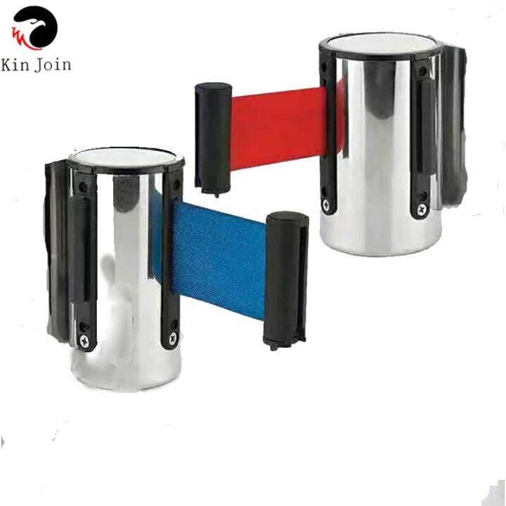 Kinjoin Wall Mount Retractable Belt Stanchion Queue Barrier Post Rion ...