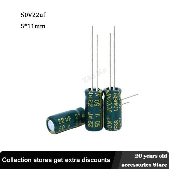 20pcs 50v 22uf 5 * 11 Mm Low Esr Aluminum Electrolyte Capacitor 22 Uf ...