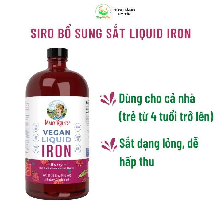 Sắt hữu cơ thuần chay dạng nước Mary Ruth’s Liquid Iron Supplement cho ...