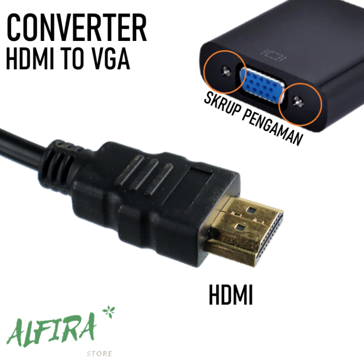 Converter HDMI to VGA Penghubung Laptop untuk Proyektor Projektor Full ...