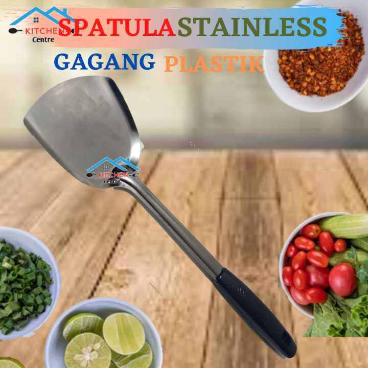 Spatula Stainless Panjang Gagang Plastik Susuk Masak Sodet Stainless ...