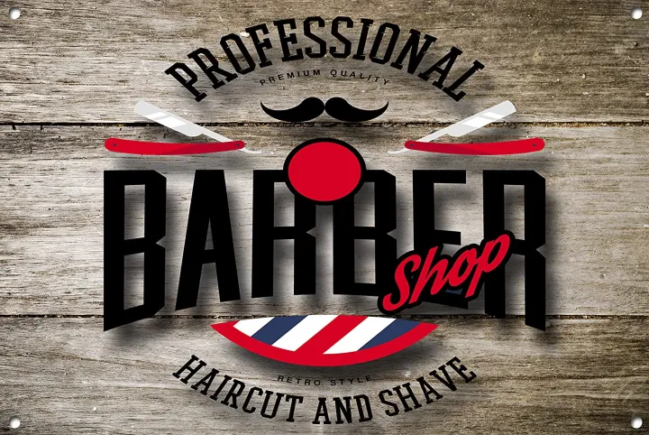 Metal Wall Art Barber Shop Sign Barbershop Signs Modern Style Barber ...