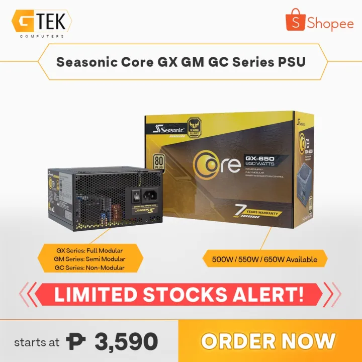 Seasonic Core GX650 GM650 GC650 GM550 GC550 GM500 GC500 650W 80+ Gold ...
