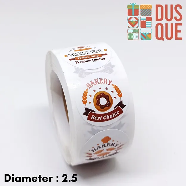 (10 PCS) STIKER BAKERY / STIKER MOTIF ROTI / STICKER THANK YOU BAKERY ...