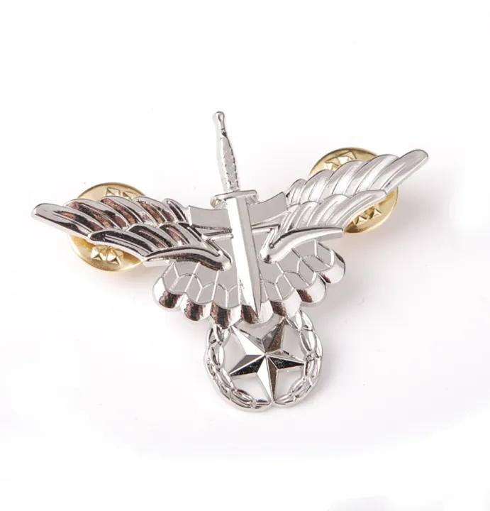 UNITED STATES US ARMY FREEFALL PARACHUTIST BADGE PIN SILVER GREY ...