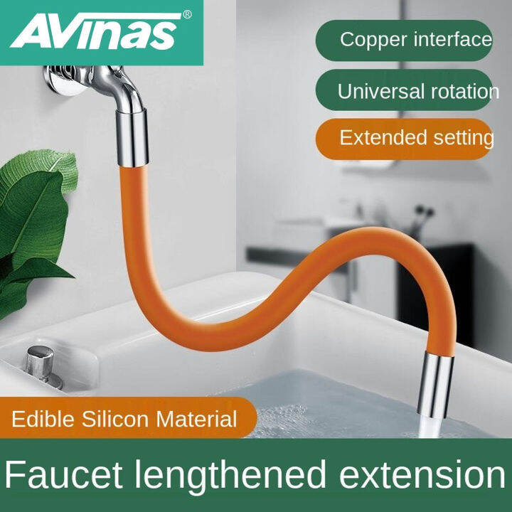AVINAS Faucet Extension Hose Extender Bathroom 360° Rotation Silicone ...