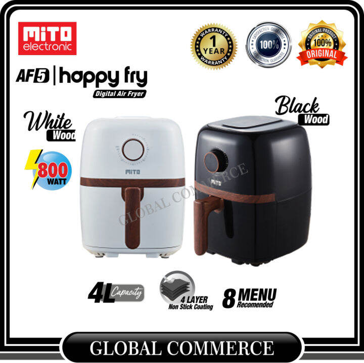 Mito Digital Air Fryer Wood Series Af5 Happy Fry 4l 800 Watt Lazada