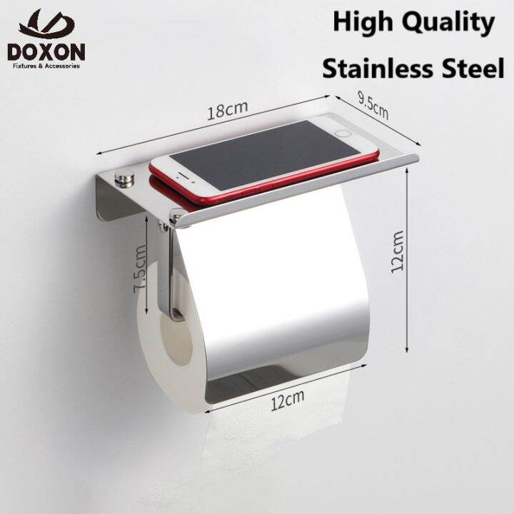 Doxon Stainless Steel Bathroom Tissue Holder Wall Mounted Toilet Roll